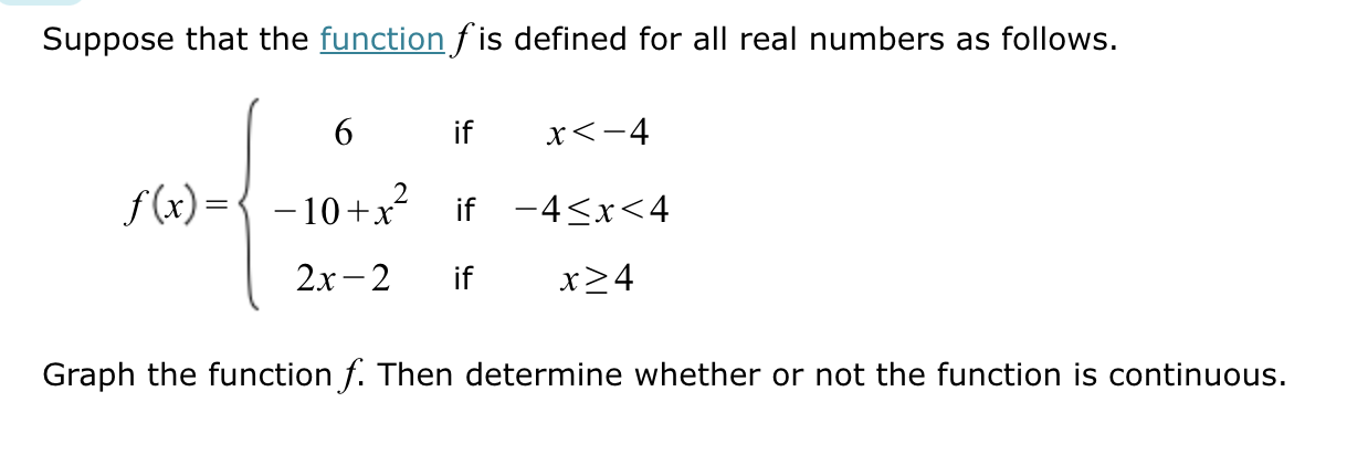 Solved Suppose that the function f ﻿is defined for all real | Chegg.com