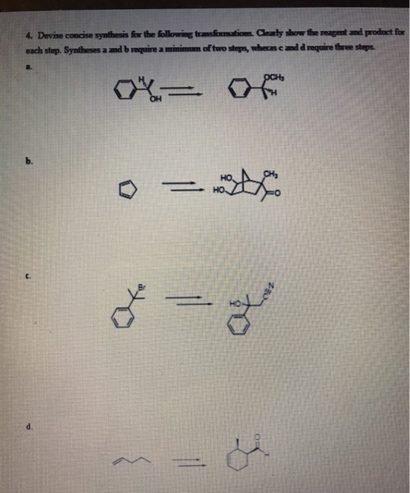 Solved 4. Devise concise synthesis for the following | Chegg.com