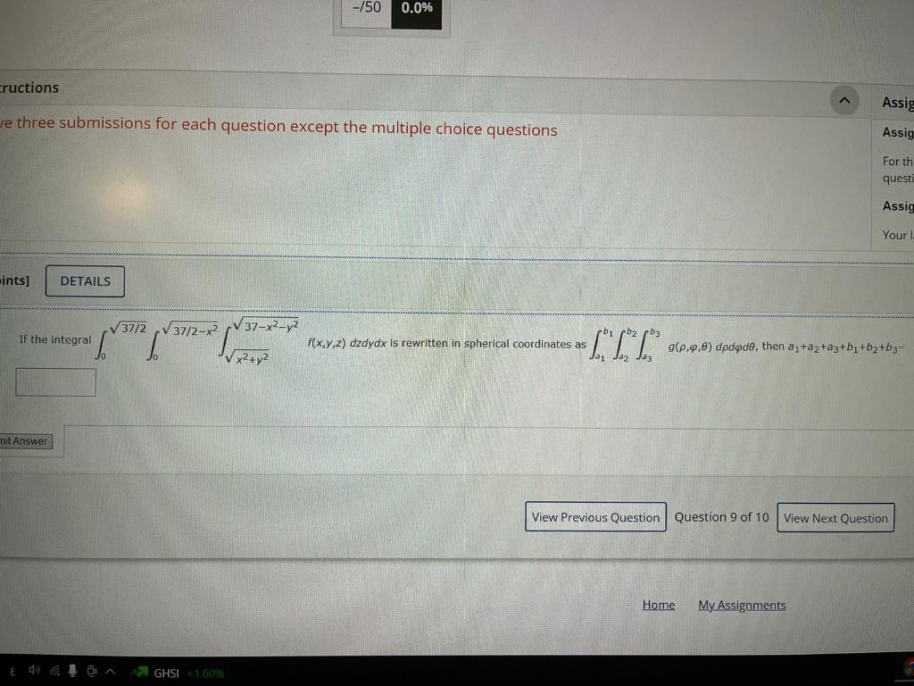 Solved three submissions for each question except the | Chegg.com