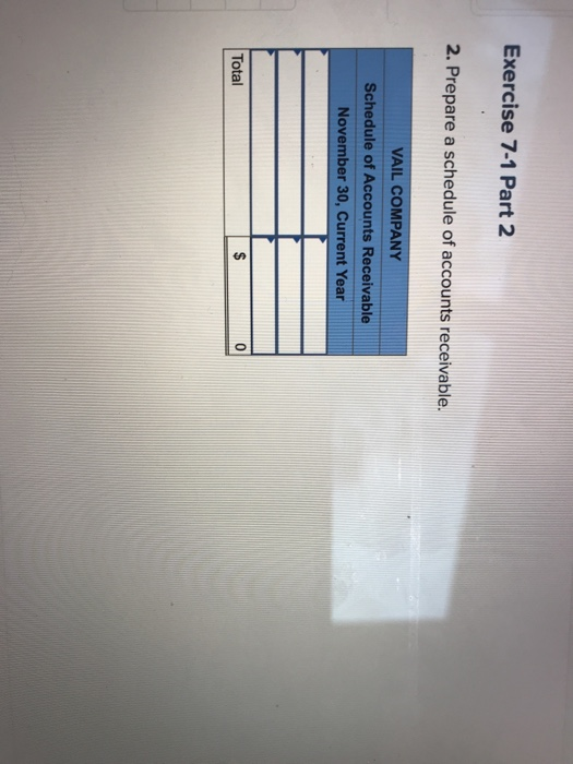 Solved Exercise 7-1 Part 1 1. Prepare a | Chegg.com