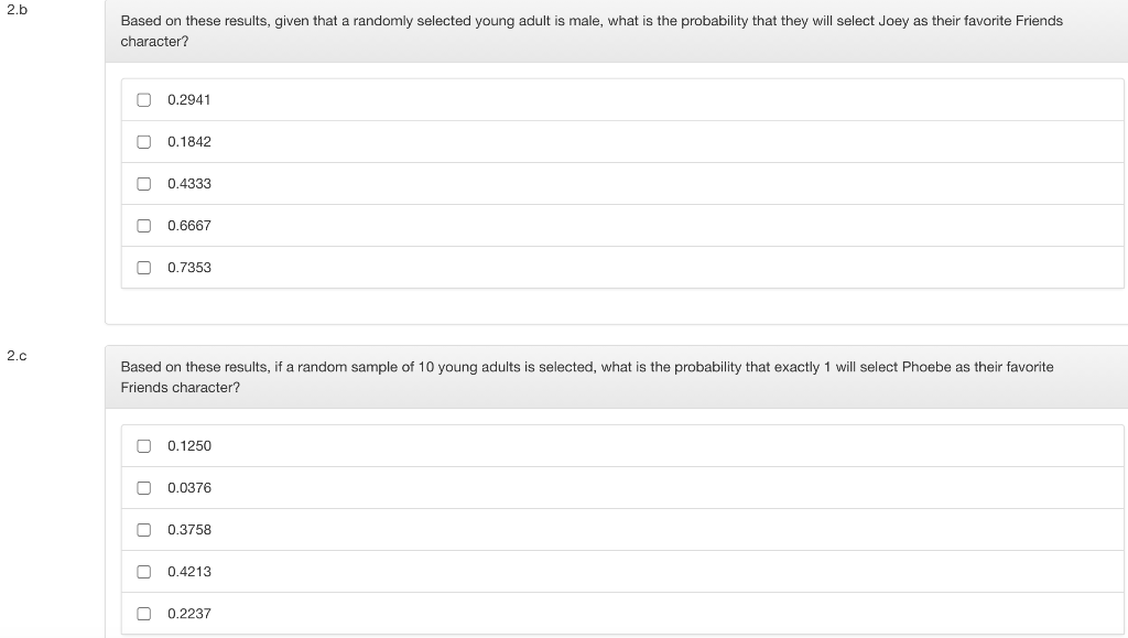 Solved Use the given information to answer subquestion 2.d, | Chegg.com