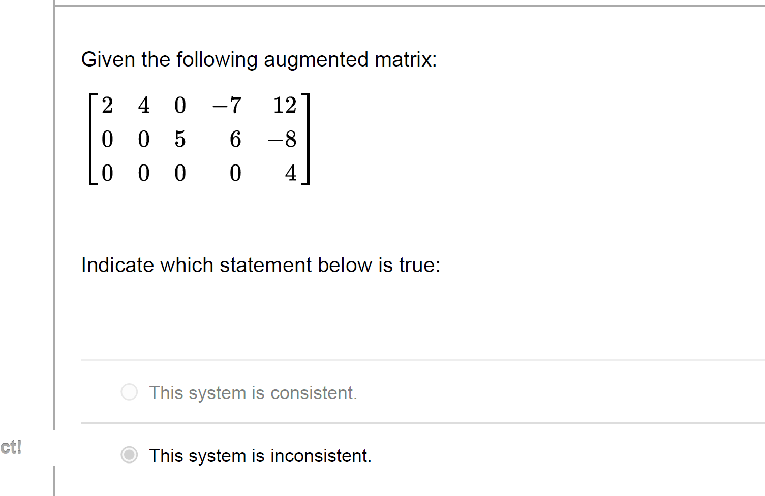Solved Show step by step why the system is inconsistent. I | Chegg.com
