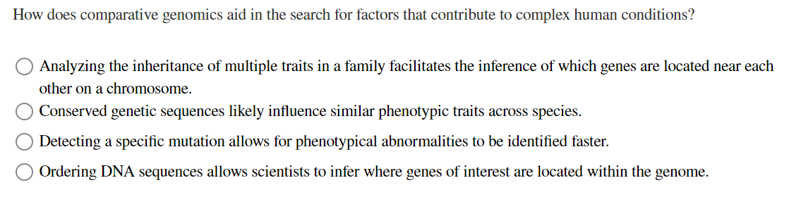 Solved How does comparative genomics aid in the search for | Chegg.com