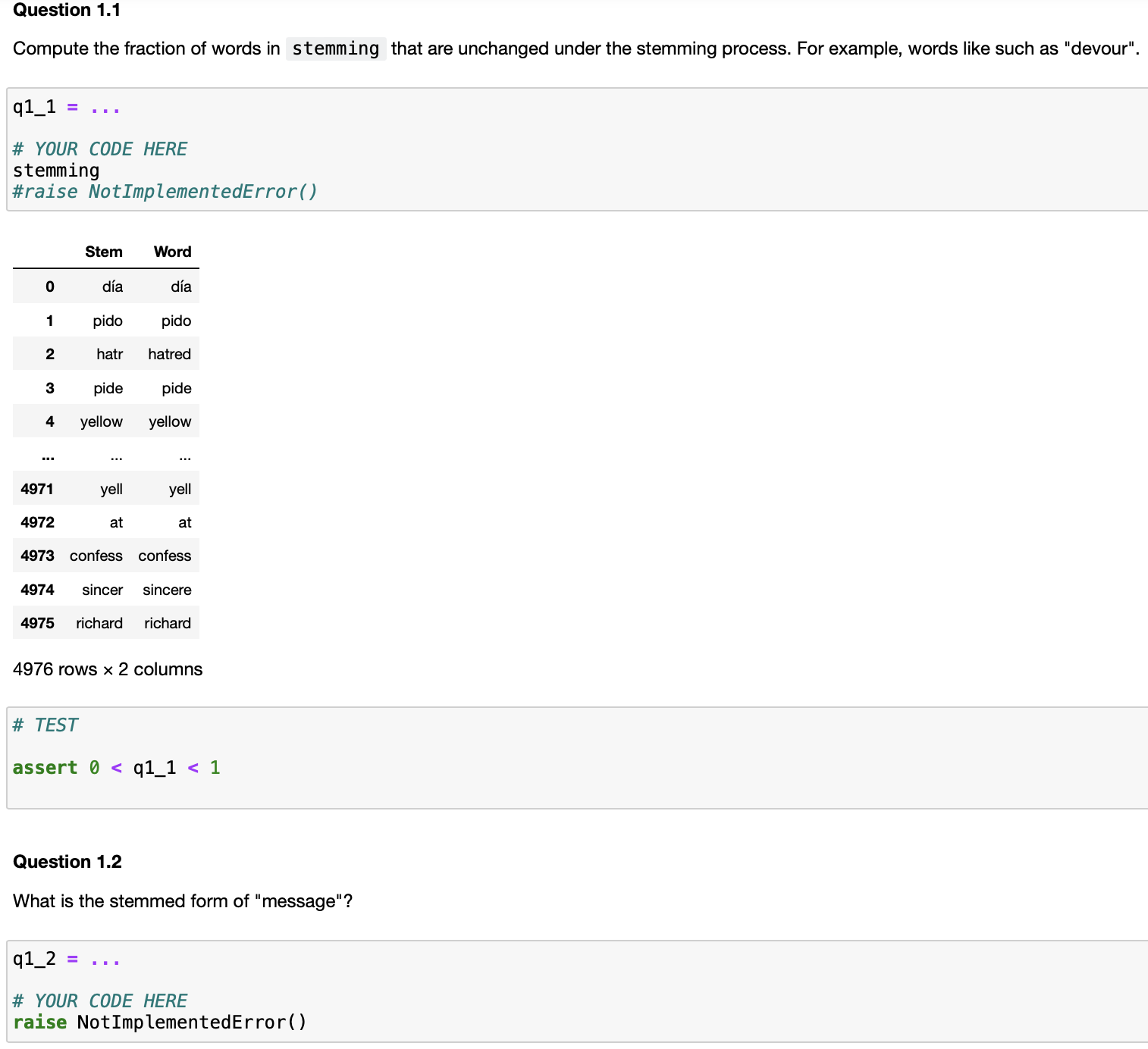Solved Compute the fraction of words in stemming that are | Chegg.com