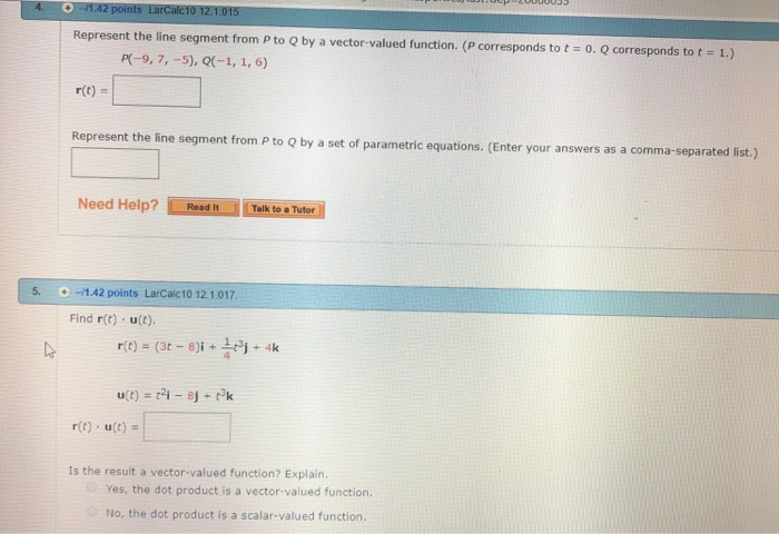 Solved Find The Domain Of The Vector Valued Function Enter