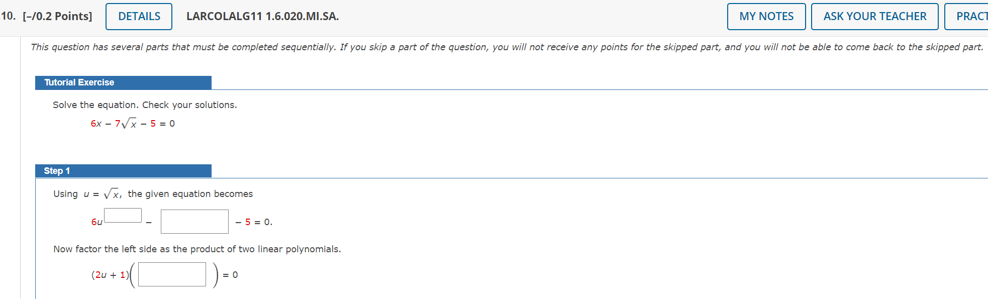 Solved 10. [-70.2 Points] DETAILS LARCOLALG11 1.6.020.MI.SA. | Chegg.com
