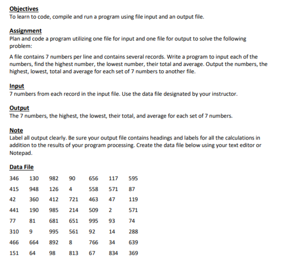 Solved Reading and writing to files (Computer Science) C++ | Chegg.com
