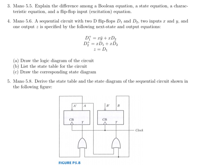 Solved 3. Mano 5.5. Explain the difference among a Boolean | Chegg.com