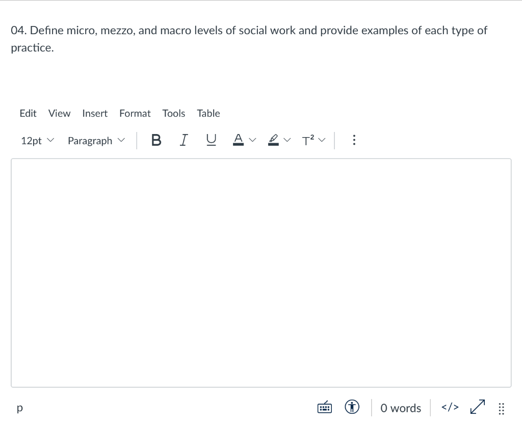 04. Define micro, mezzo, and macro levels of social | Chegg.com