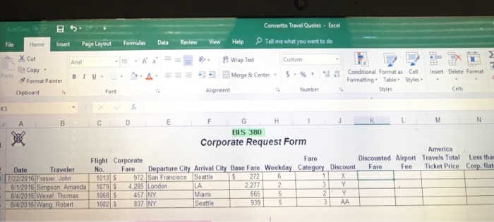 In cell k3 of the requests worksheet, write a formula | Chegg.com