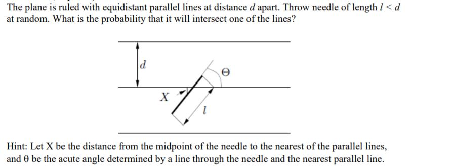 Solved The plane is ruled with equidistant parallel lines at | Chegg.com