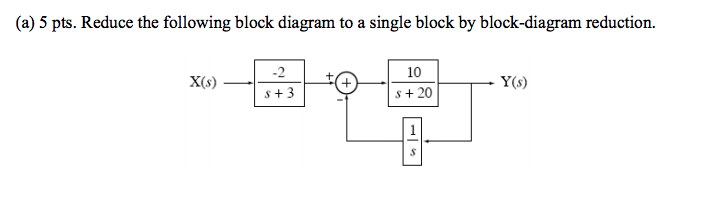 Solved (a) 5 pts. Reduce the following block diagram to a | Chegg.com