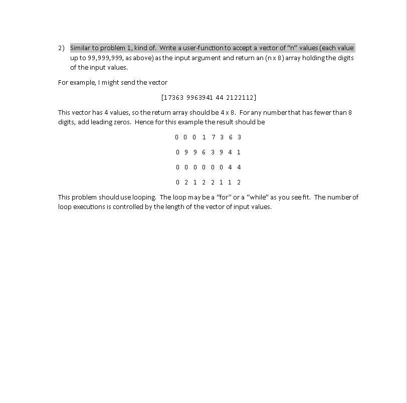 Solved 2) Similar to problem 1, kind of. Write a | Chegg.com