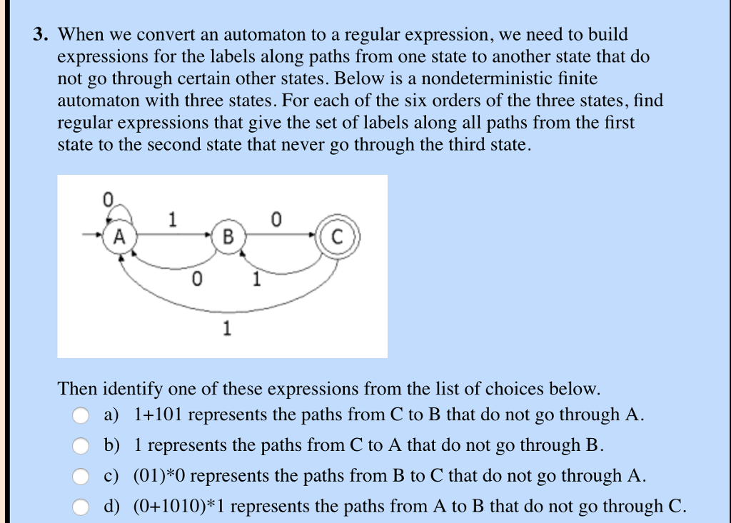 Solved 1. Converting a DFA such as the following: to a | Chegg.com