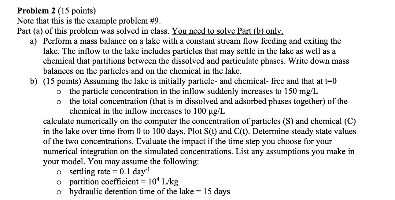 O Problem 2 15 Points Note That This Is The Example