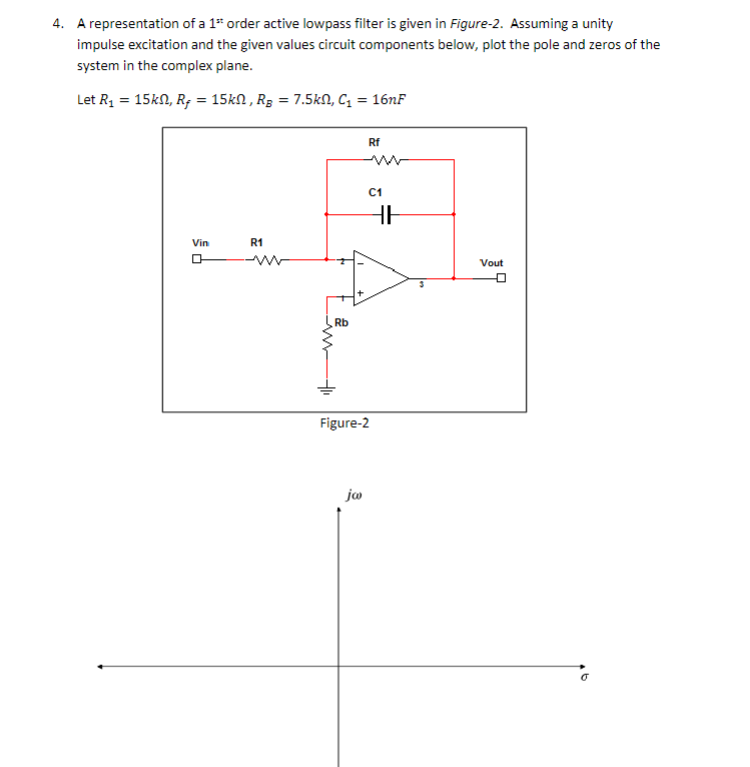 Solved 4. A representation of a 1st order active lowpass | Chegg.com