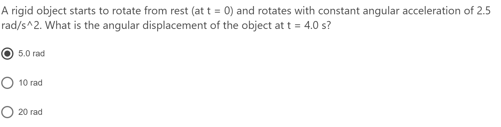 Solved A rigid object starts to rotate from rest (at t = 0) | Chegg.com