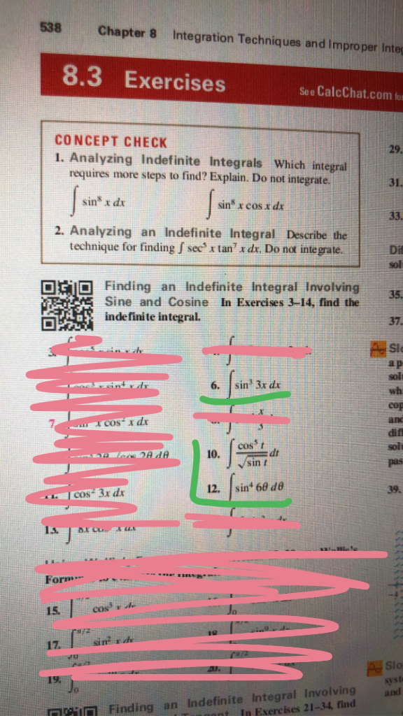 Solved 538 Chapter 8 Integration Techniques and improper | Chegg.com