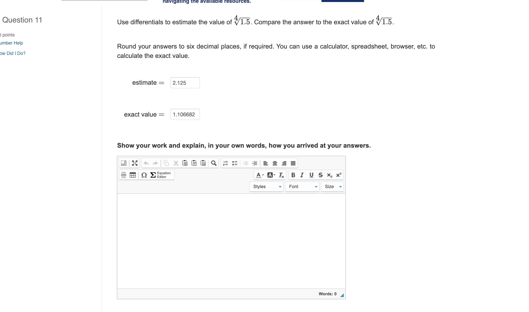 Solved Question 11 Use differentials to estimate the value | Chegg.com