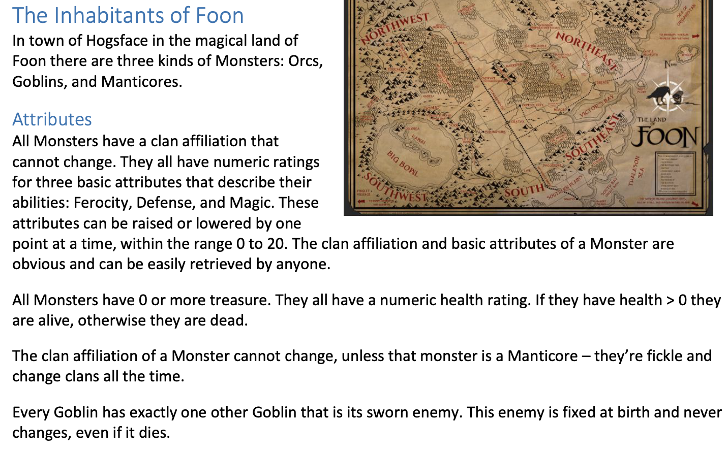 Solved The Inhabitants of Foon In town of Hogsface in the | Chegg.com