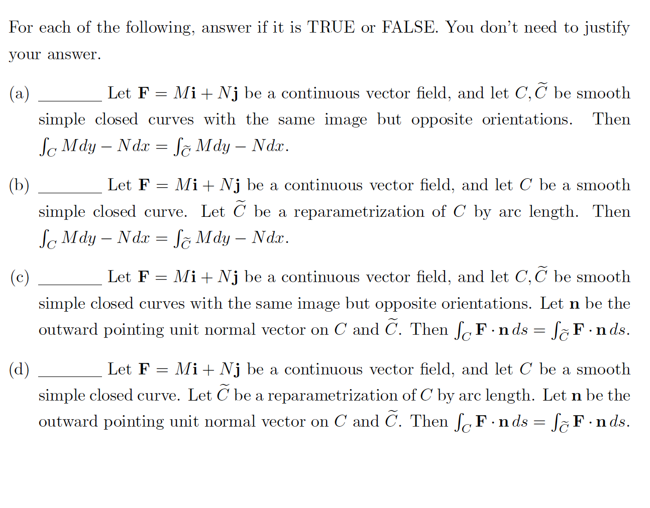 Solved For each of the following, answer if it is TRUE or | Chegg.com