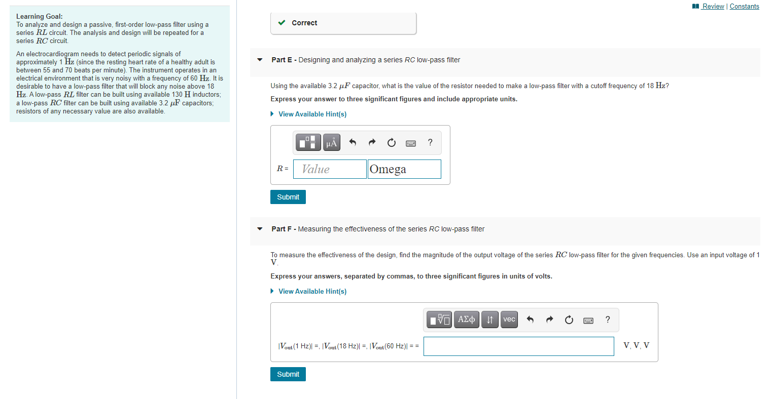 Solved Review Constants Submit Previous Answers Correct | Chegg.com