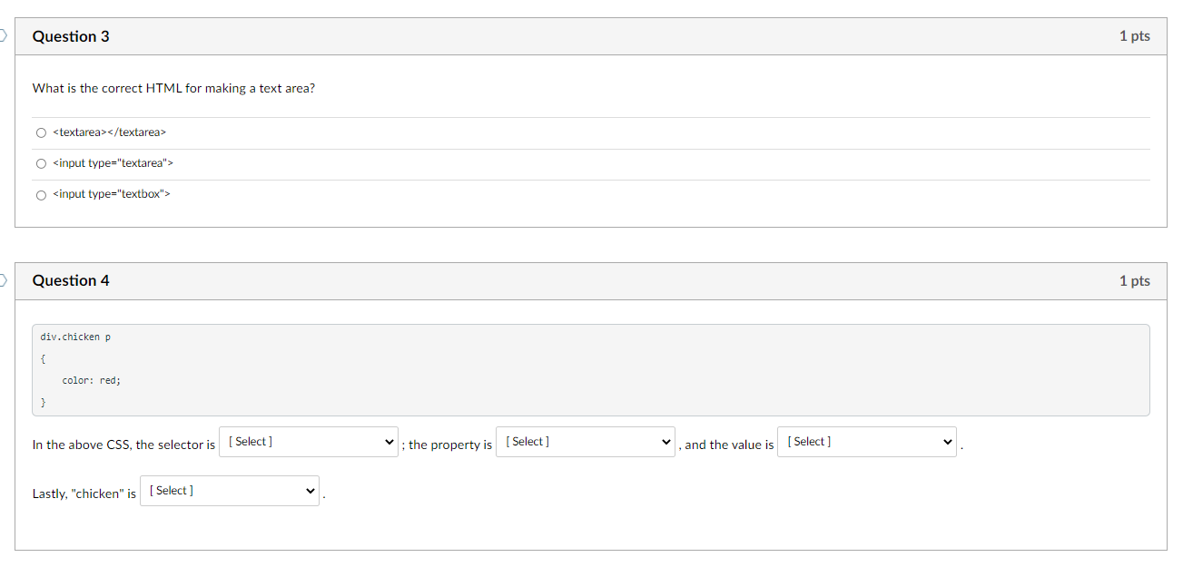 Solved Question 1 1 pts The code snippet below is correctly | Chegg.com