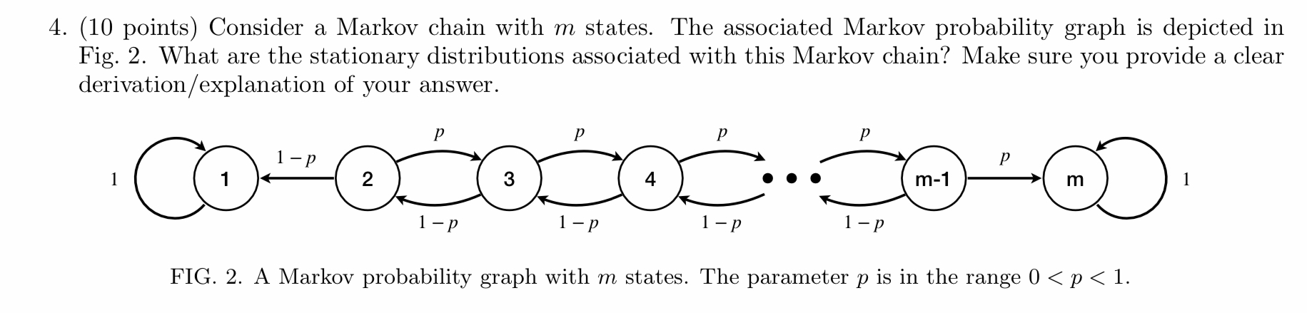 Solved 4. (10 points) Consider a Markov chain with m states. | Chegg.com
