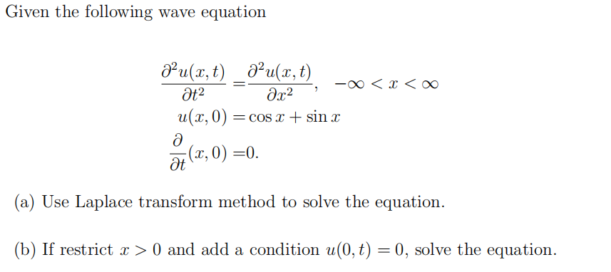 Solved Given the following wave equation | Chegg.com