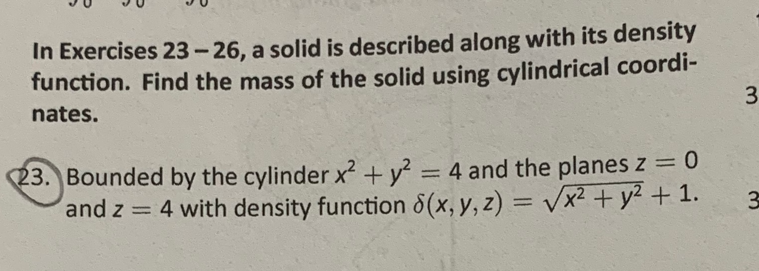 Solved In Exercises 23-26, a solid is described along with | Chegg.com