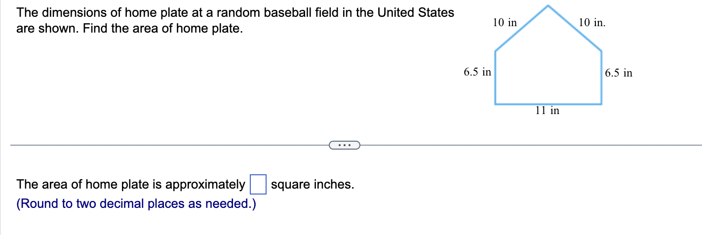Solved The dimensions of home plate at a random baseball | Chegg.com