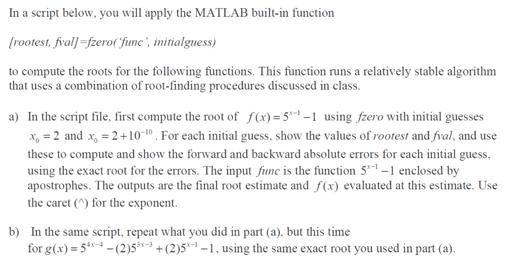 Solved In a script below, you will apply the MATLAB built-in | Chegg.com