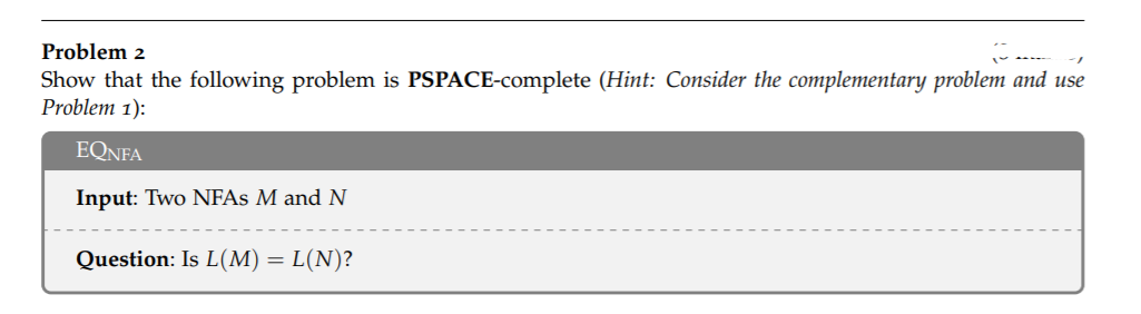 Problem 2 Show that the following problem is | Chegg.com