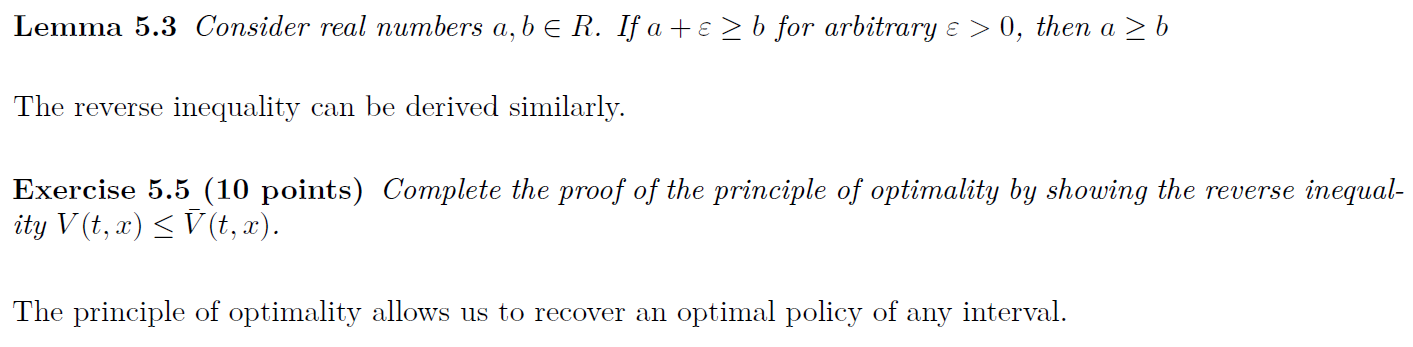 Theorem 5.2 (Principle of optimality) For every t | Chegg.com