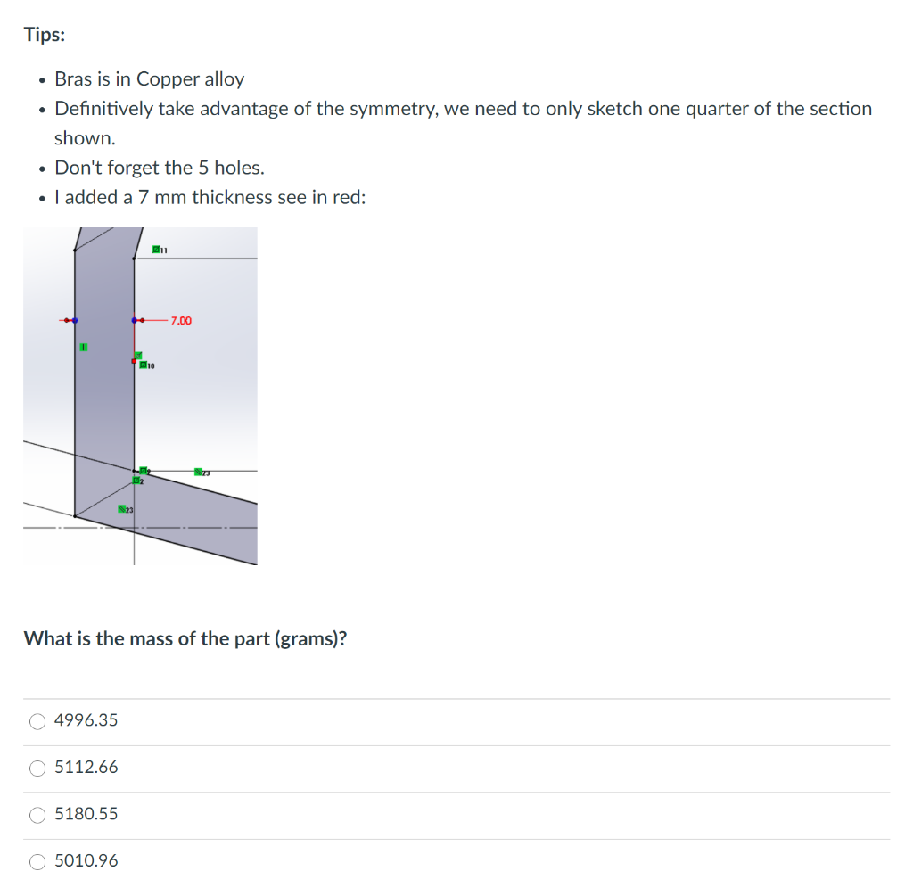 Solved Create the part shown below. Unit system: MMGS | Chegg.com