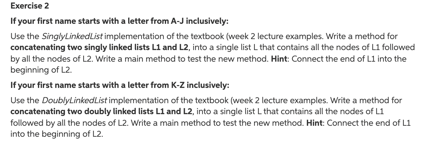 Solved Exercise 2 If your first name starts with a letter | Chegg.com