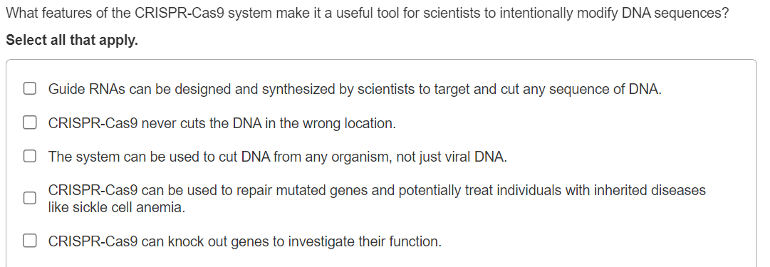 Solved What features of the CRISPR-Cas9 system make it a | Chegg.com