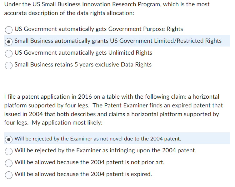 Under the US Small Business Innovation Research | Chegg.com
