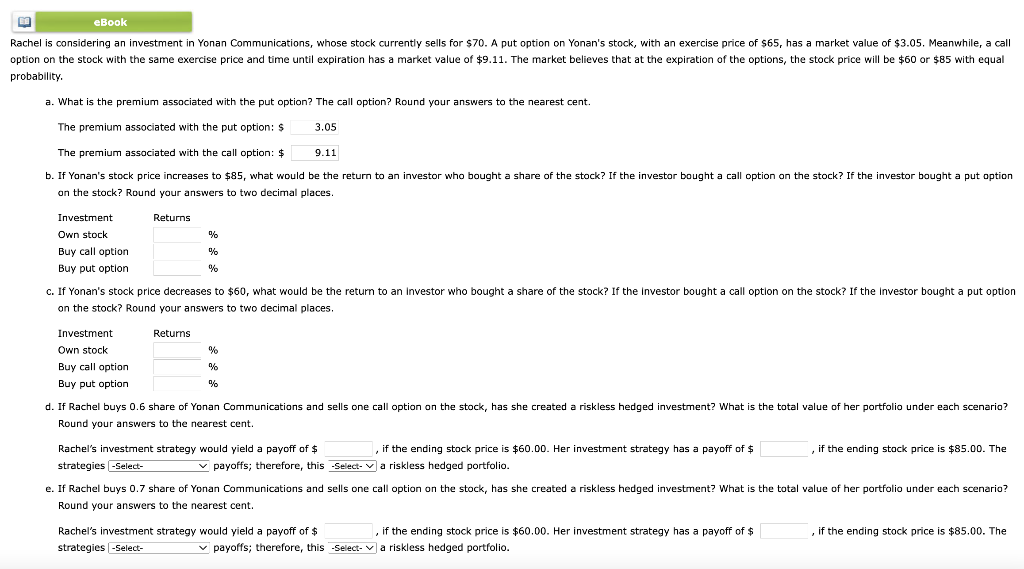 Solved probability. a. What is the premium associated with | Chegg.com