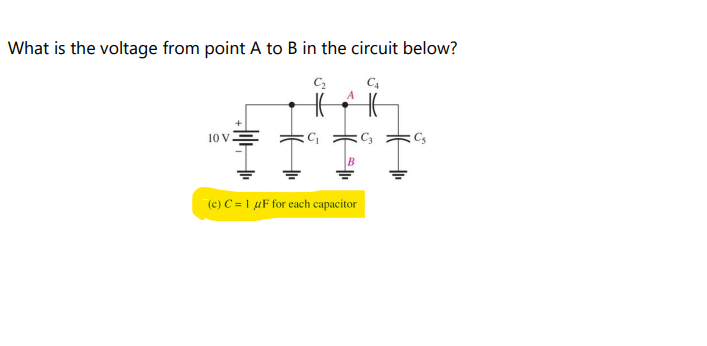 Solved What is the voltage from point A to B in the circuit | Chegg.com