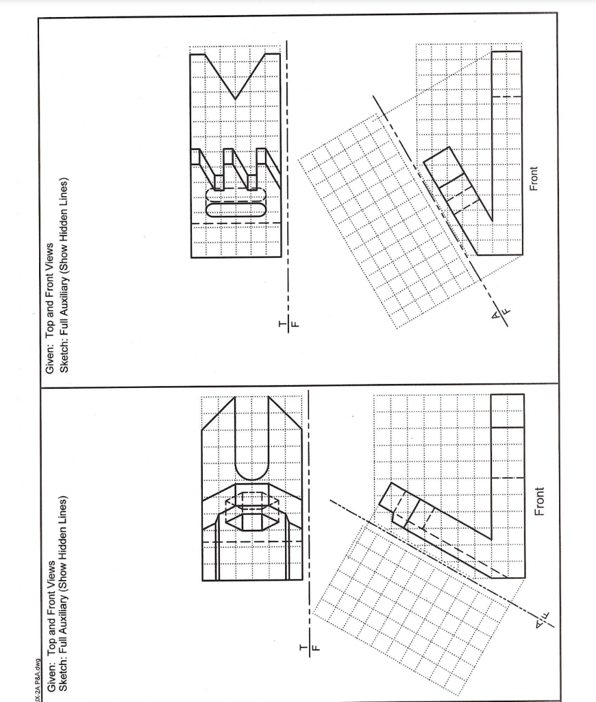 Solved JX-2A P&A dwg Given: Top and Front Views Sketch: Full | Chegg.com
