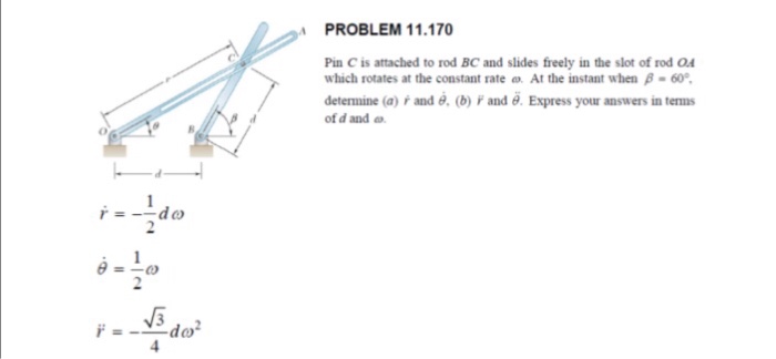 Solved Pin C is attached to rod BC and slides freely in the | Chegg.com