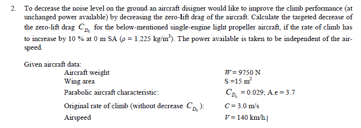Solved To decrease the noise level on the ground an aircraft | Chegg.com