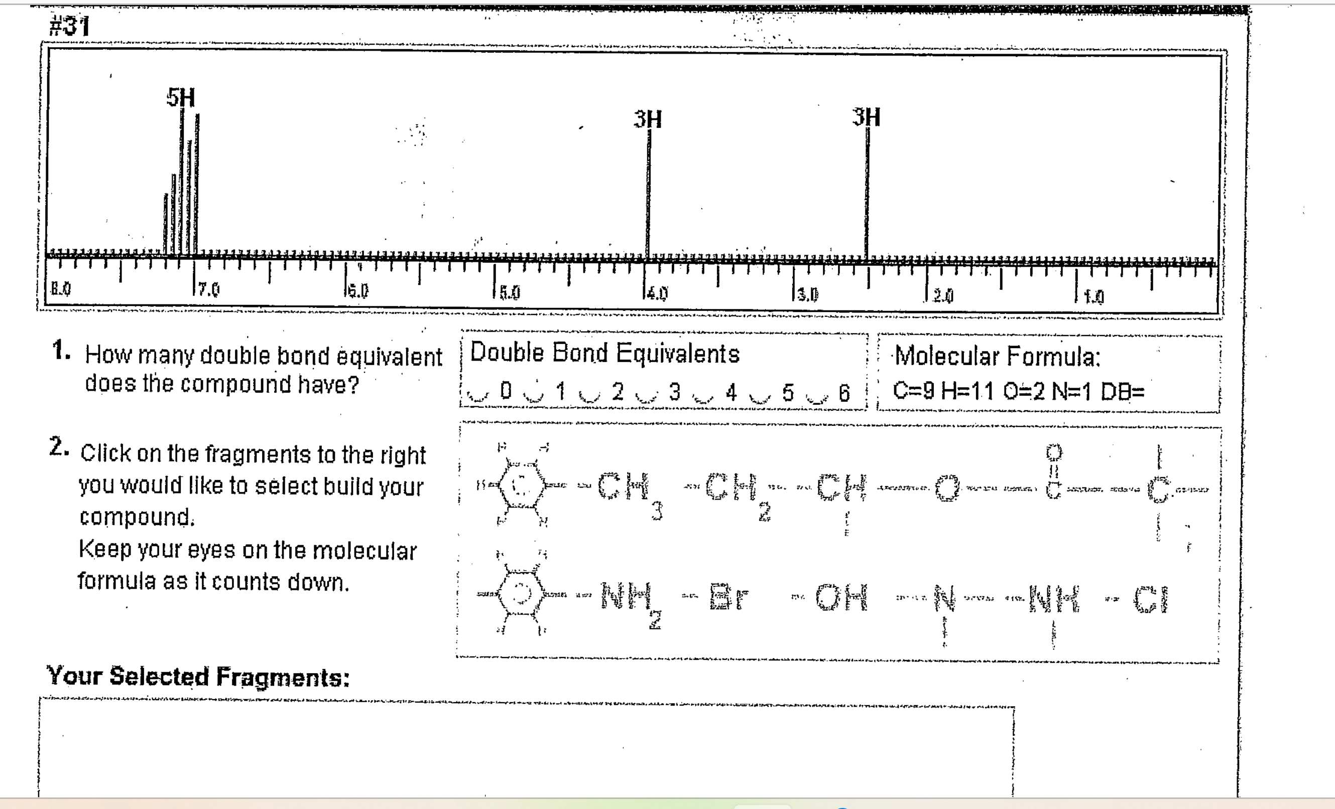 Solved How many double bond equivalentdoes the compound | Chegg.com