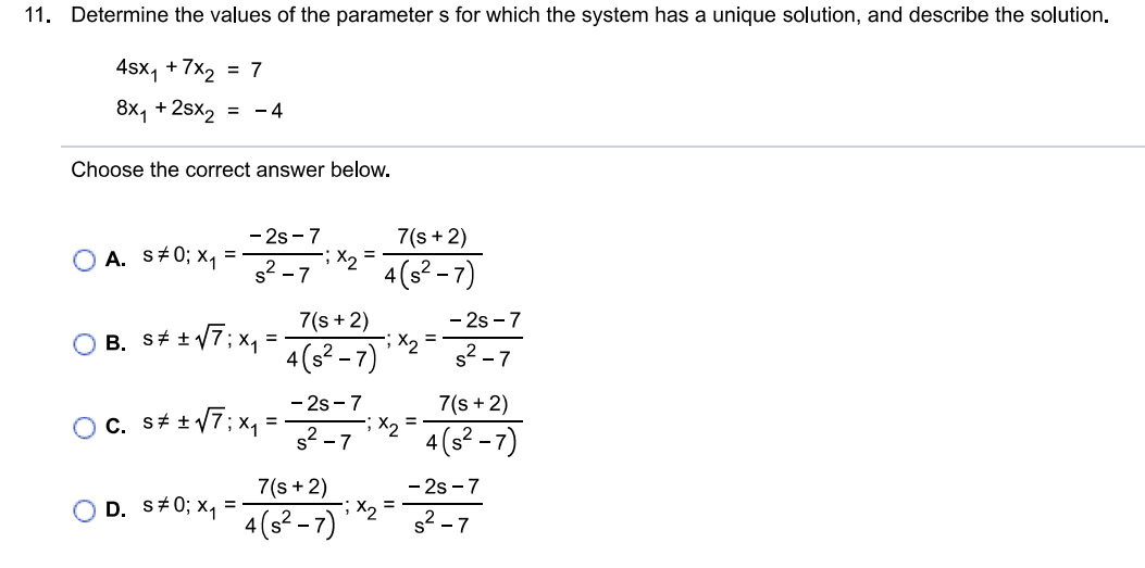 Solved 11. Determine the values of the parameters for which | Chegg.com