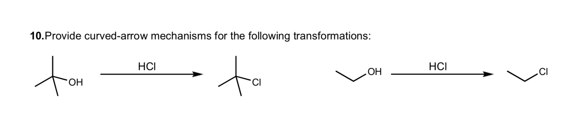 Solved 10.Provide curved-arrow mechanisms for the following | Chegg.com