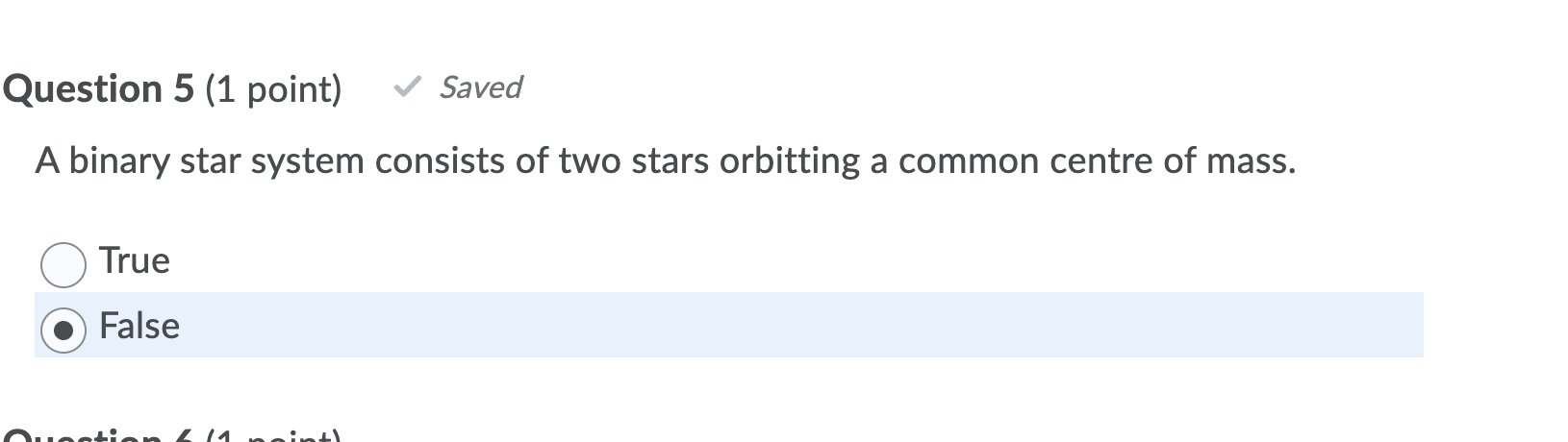 Solved Question 5 (1 point) Saved A binary star system | Chegg.com