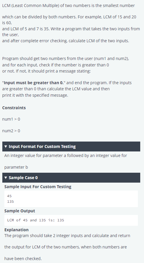 Solved LCM (Least Common Multiple) of two numbers is the | Chegg.com