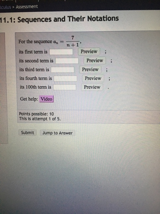 Solved culus >Assessment 11.1: Sequences and Their Notations | Chegg.com