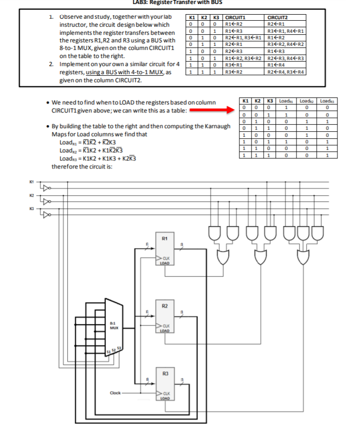 Solved LAB3: Register Transfer with BUS 1. OO Observe and | Chegg.com